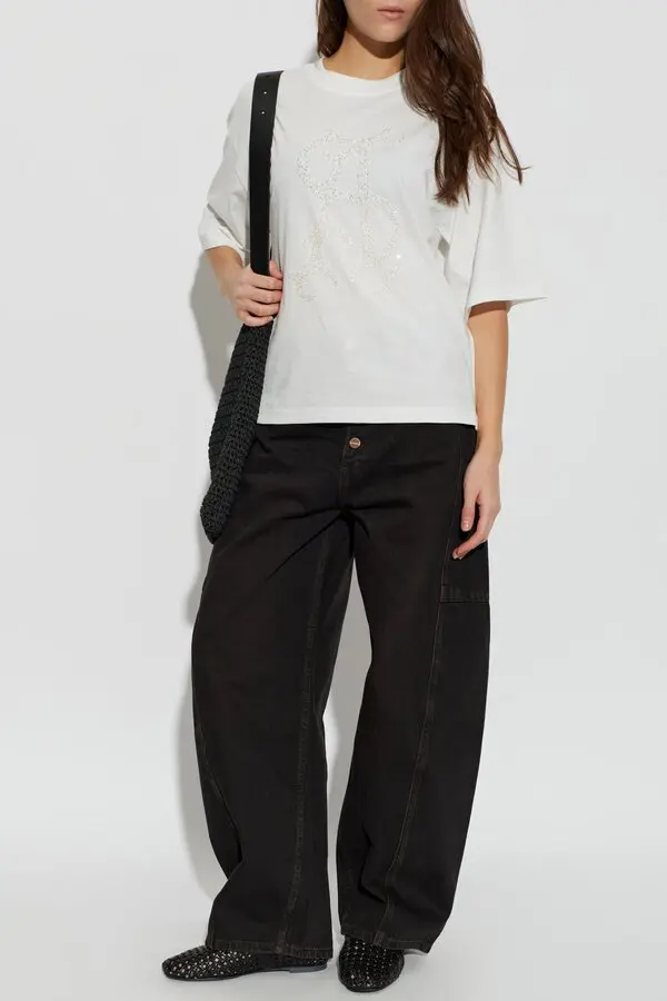 ALLSAINTS Reflex Amelie Embellished Organic Cotton T-shirt