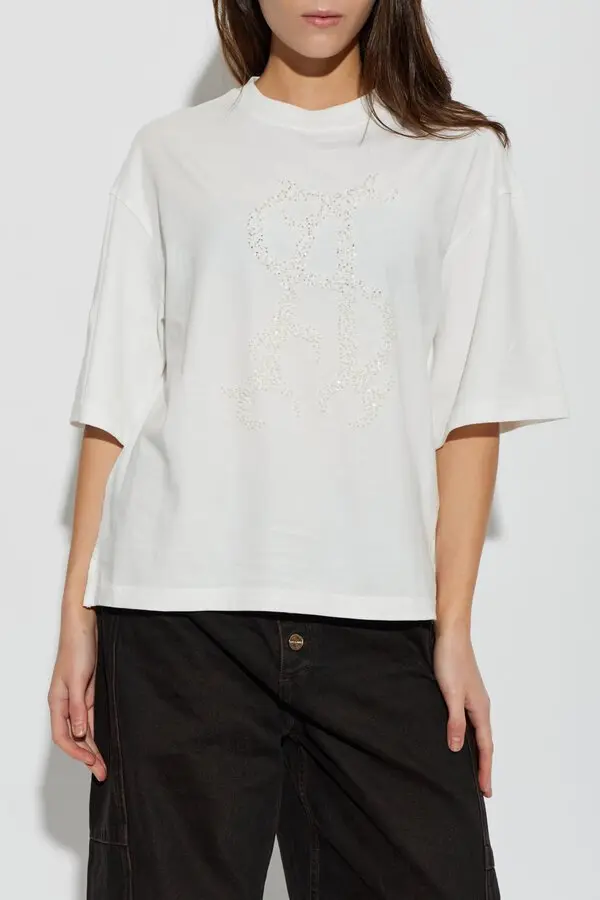 ALLSAINTS Reflex Amelie Embellished Organic Cotton T-shirt