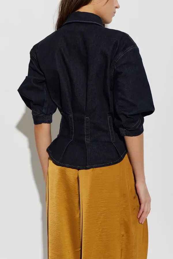 ALLSAINTS Nancy' Denim Peplum Shirt