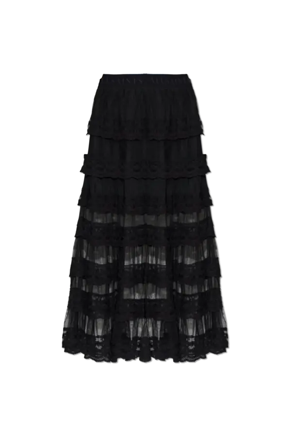 ALLSAINTS Maggie Lace And Tulle Maxi Skirt - Black