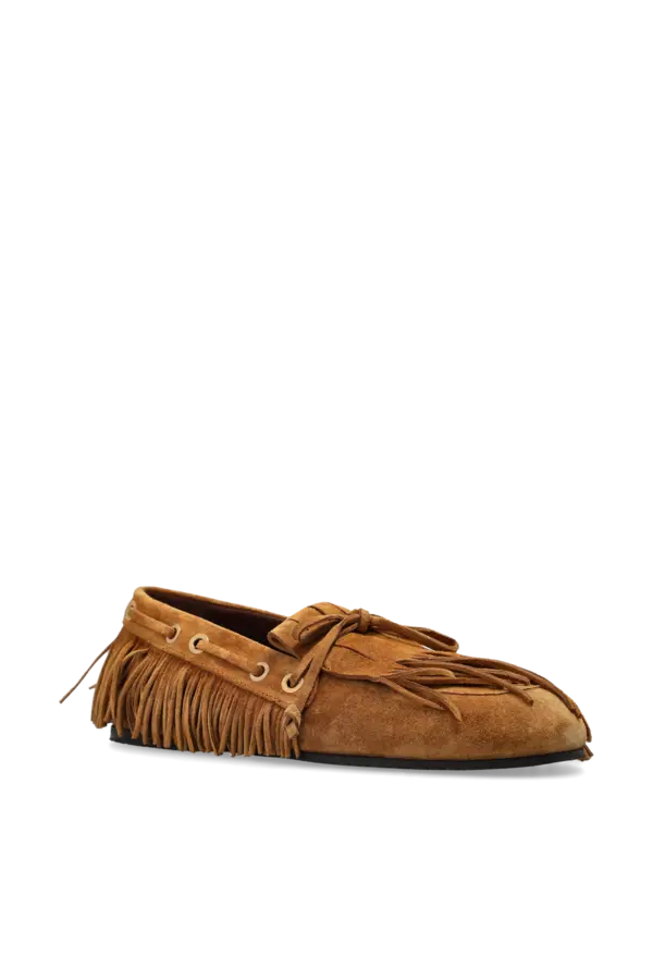 Etro Suede Loafers With Fringe Detailing