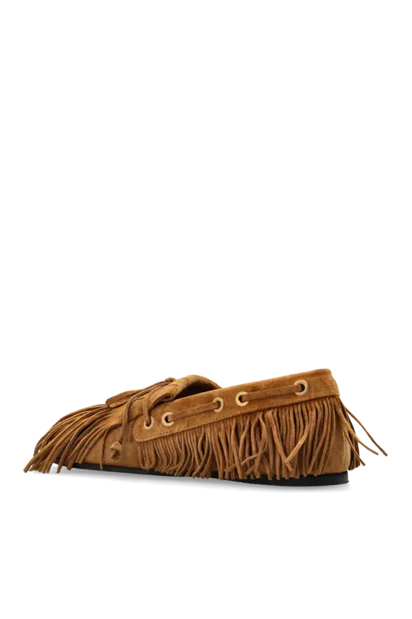 Etro Suede Loafers With Fringe Detailing