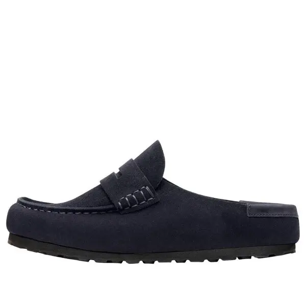 BIRKENSTOCK Naples Suede Nubuck Mules - Midnight Blue