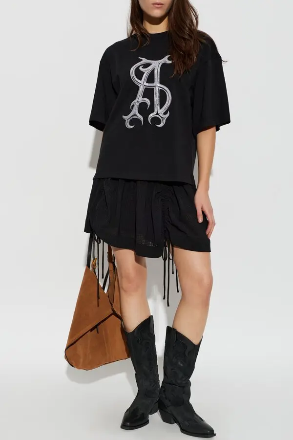 ALLSAINTS Reflex Amelie Organic Cotton T-shirt With "a" Print