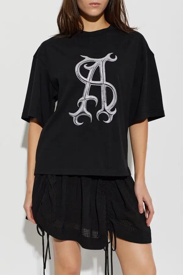 ALLSAINTS Reflex Amelie Organic Cotton T-shirt With "a" Print