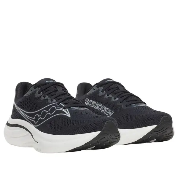 Saucony Ride 19 Wide Athletic Sneakers - Black/silver