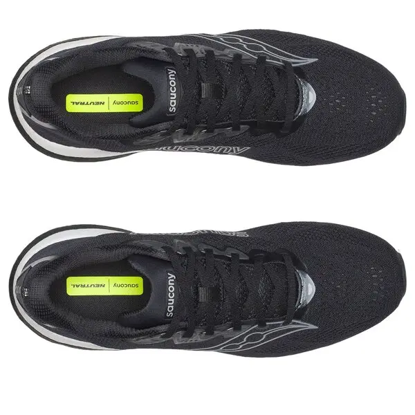 Saucony Ride 19 Wide Athletic Sneakers - Black/silver