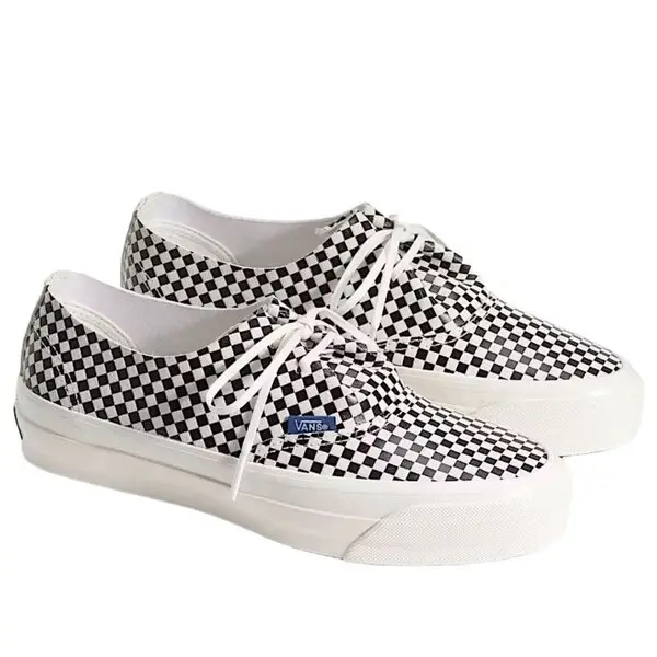 VANS Premium Authentic Checkerboard Lace-up Sneakers - Black/white