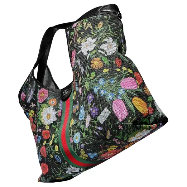 Gucci Flora Large Tote Bag - Black/multicolor