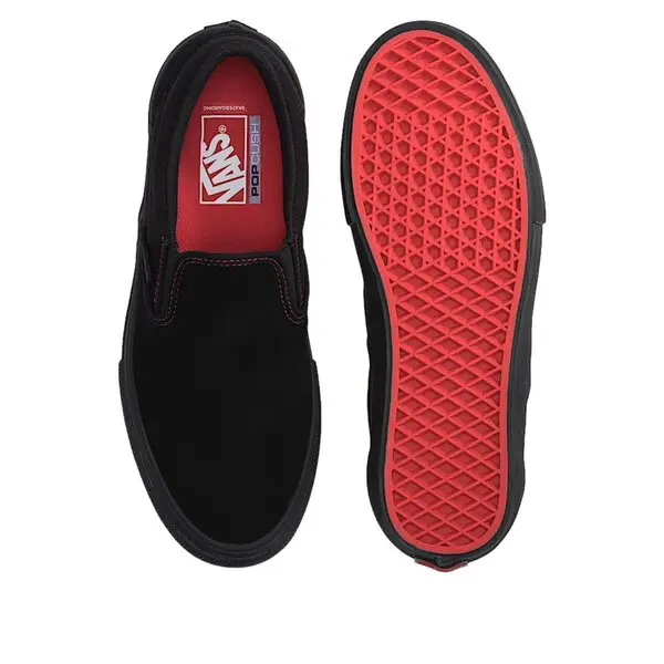 VANS Skate Slip-on Sneakers - Black/red