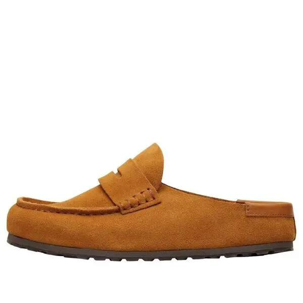 BIRKENSTOCK Naples Wrapped Suede Nubuck Mules - Mink