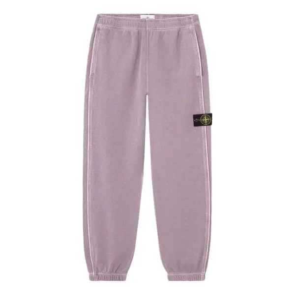 Stone Island 6200012 Malfile Fleece Old Effect Sweatpants - Purple Gray