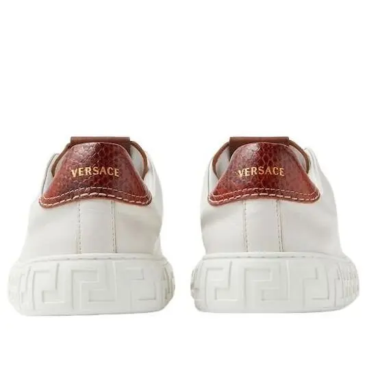 Versace Greca Leather Sneakers 'brown White