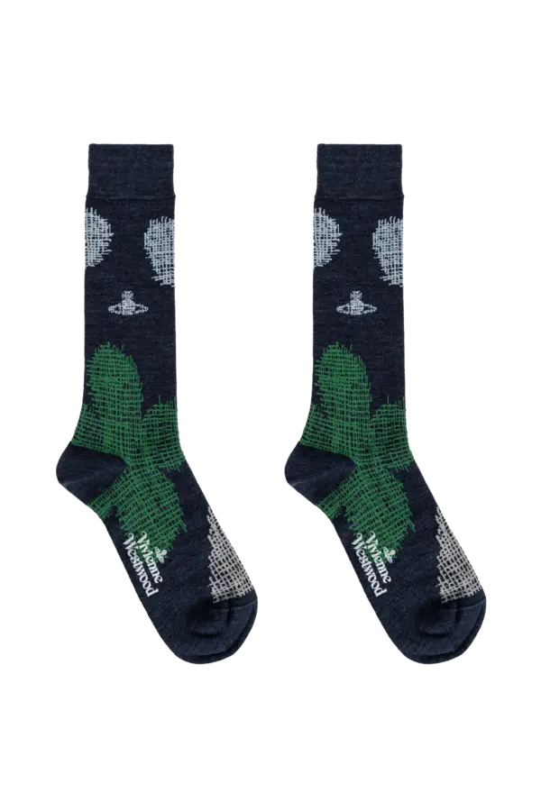 VIVIENNE WESTWOOD Patterned Wool Blend Crew Socks