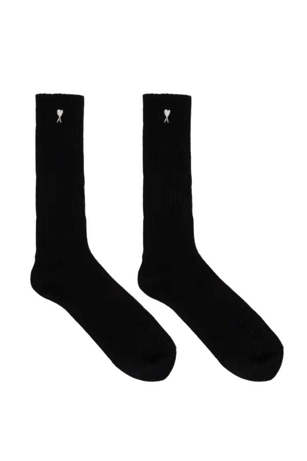 AMI Paris Three-pack Ribbed Crew Socks With Embroidered Heart Detail
