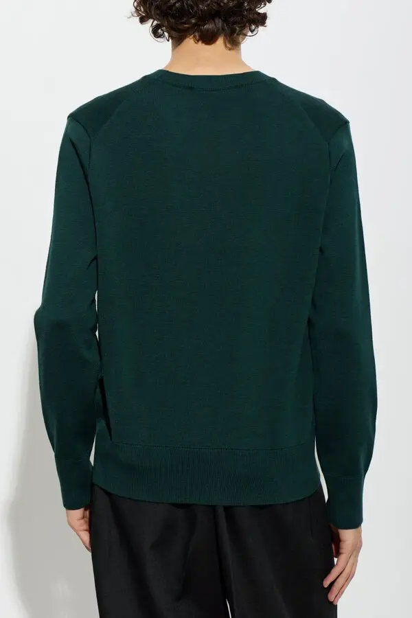 AMI Paris Wool Sweater With Embroidered Logo