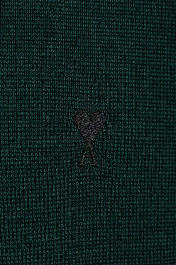 AMI Paris Wool Sweater With Embroidered Logo