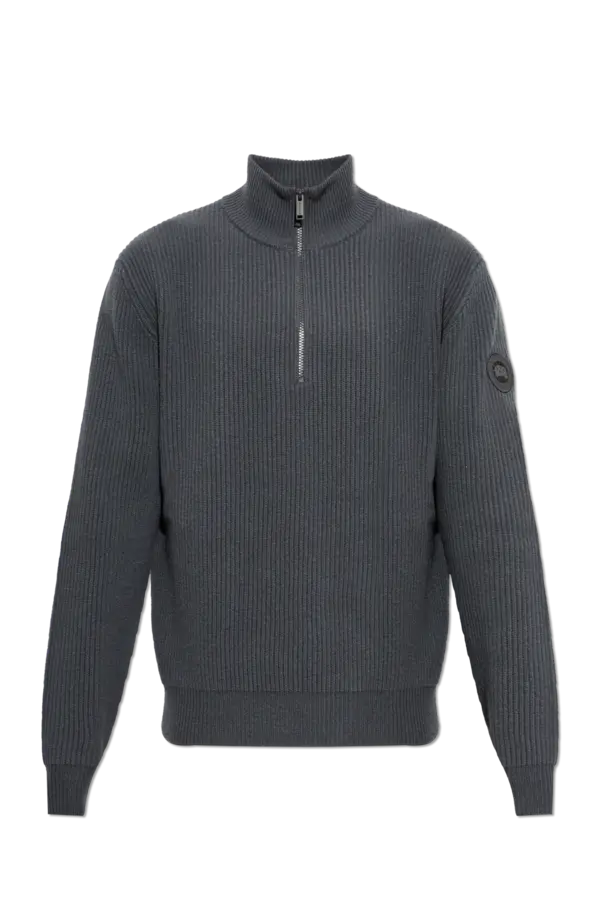 Canada Goose Mckinney Ribbed Wool Quarter Zip Sweater