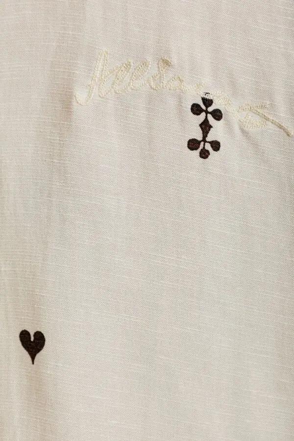 ALLSAINTS Cardsuit' Embroidered Linen Blend Shirt