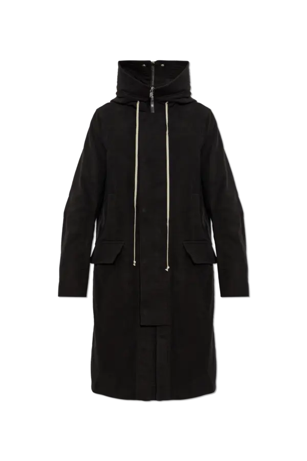 Rick Owens Elongated Insulated Jacket With Stand-up Collar