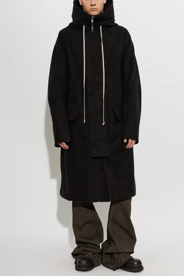 Rick Owens Elongated Insulated Jacket With Stand-up Collar