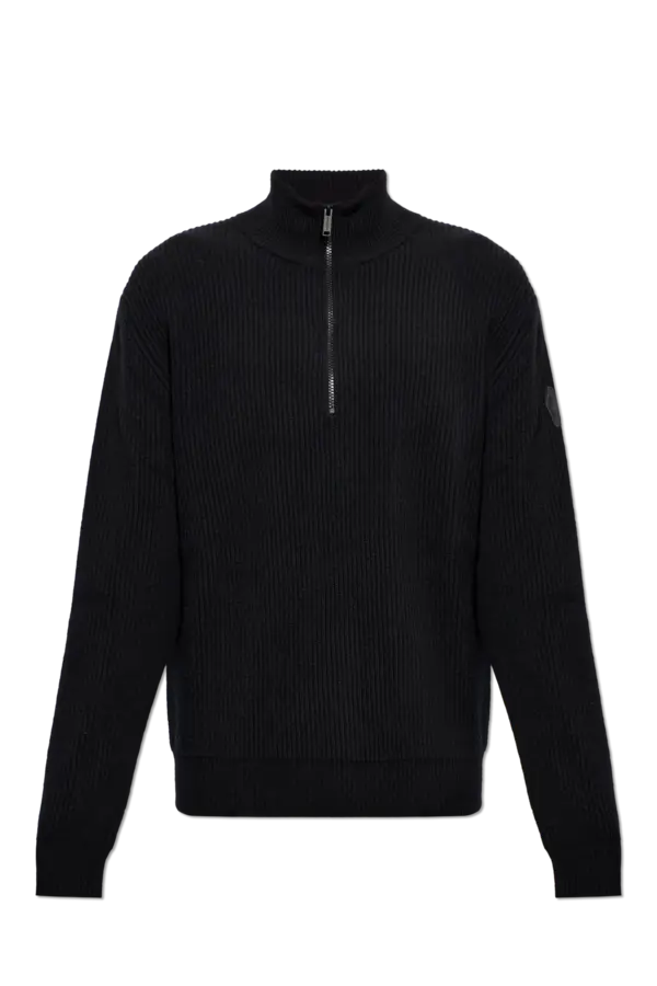 Canada Goose Mckinney" Quarter Zip Ribbed Wool Sweater
