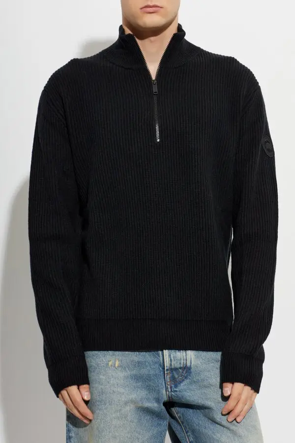 Canada Goose Mckinney" Quarter Zip Ribbed Wool Sweater