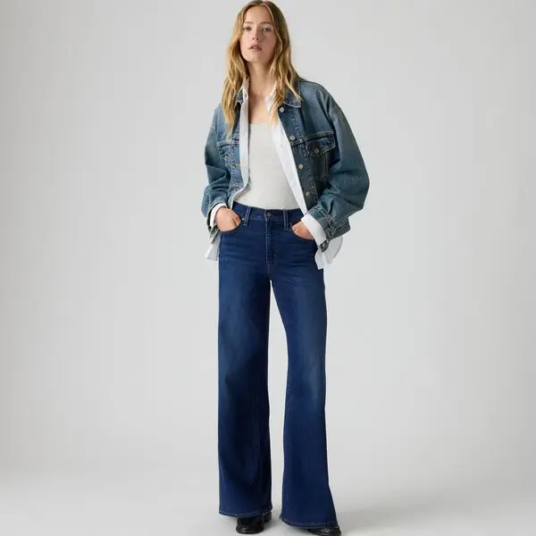LEVI'S 728 High-rise Wide-leg Jeans - True Blue Dark