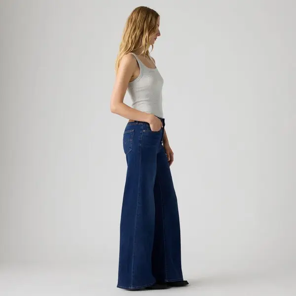 LEVI'S 728 High-rise Wide-leg Jeans - True Blue Dark