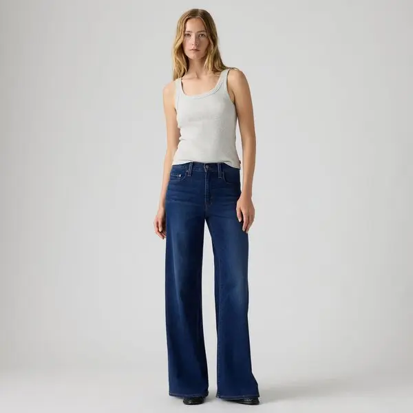 LEVI'S 728 High-rise Wide-leg Jeans - True Blue Dark