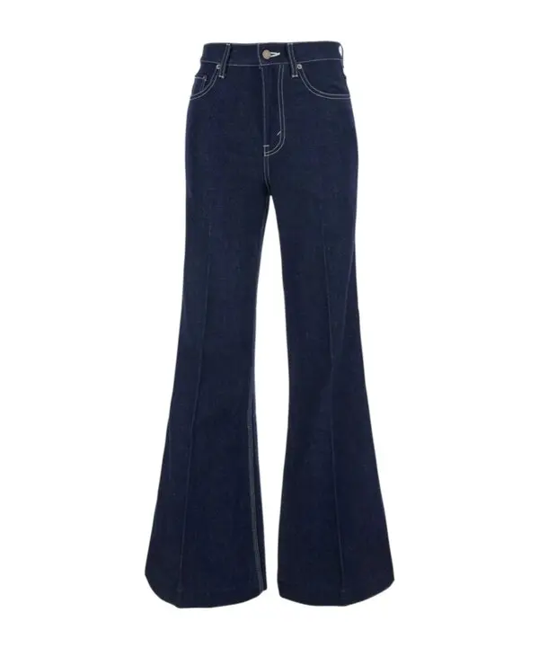 Celine Flare Jeans In Lightweight Cotton Denim - Black