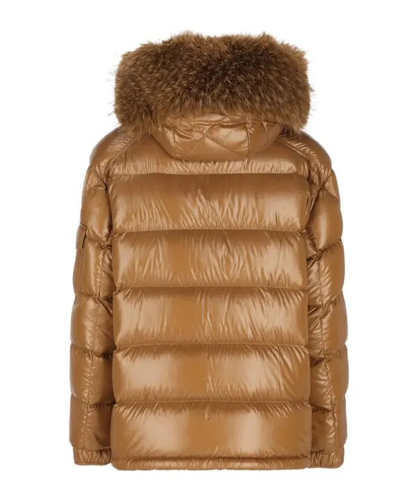 Moncler Hypolais Short Down Jacket With Detachable Textured Accent