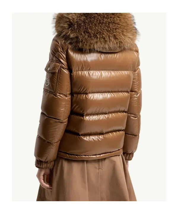 Moncler Hypolais Short Down Jacket With Detachable Textured Accent