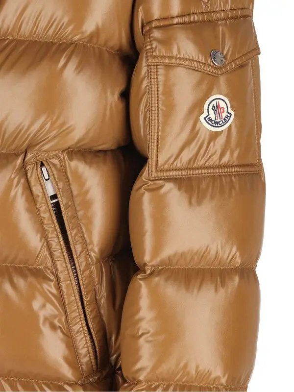Moncler Hypolais Short Down Jacket With Detachable Textured Accent