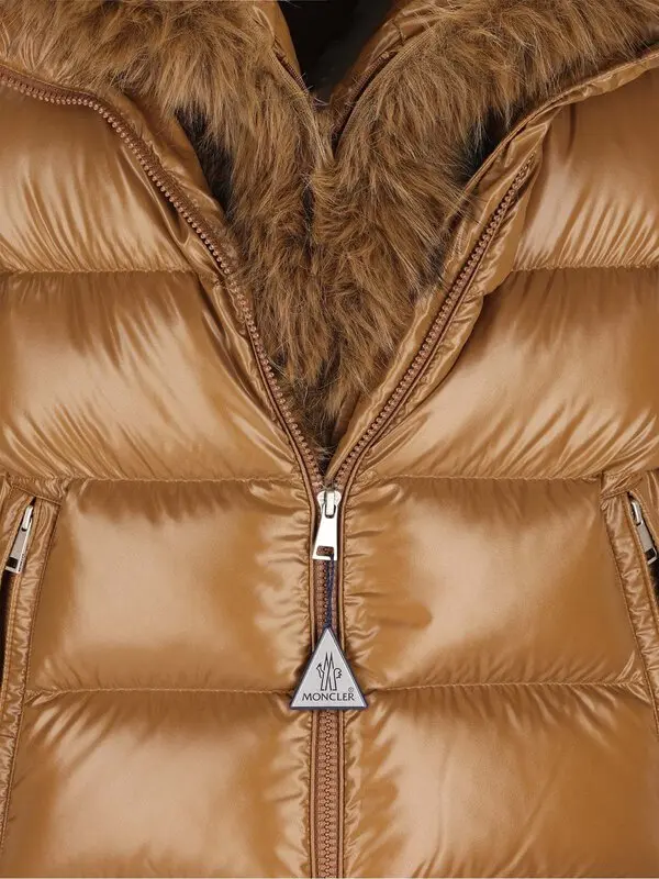 Moncler Hypolais Short Down Jacket With Detachable Textured Accent