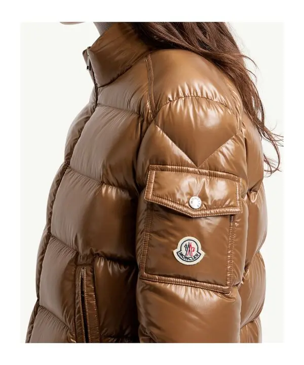 Moncler Hypolais Short Down Jacket With Detachable Textured Accent