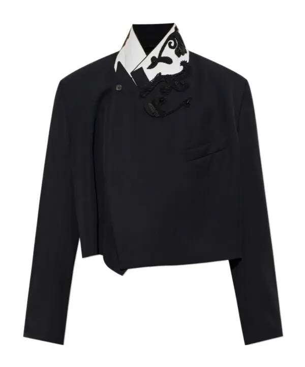 Dries Van Noten Embroidered Cropped Blazer