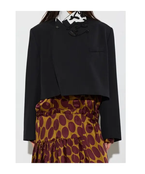 Dries Van Noten Embroidered Cropped Blazer