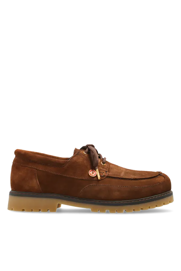 Casablanca Suede Lace-up Shoes With Embossed Logo Detail