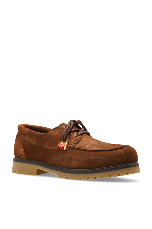 Casablanca Suede Lace-up Shoes With Embossed Logo Detail