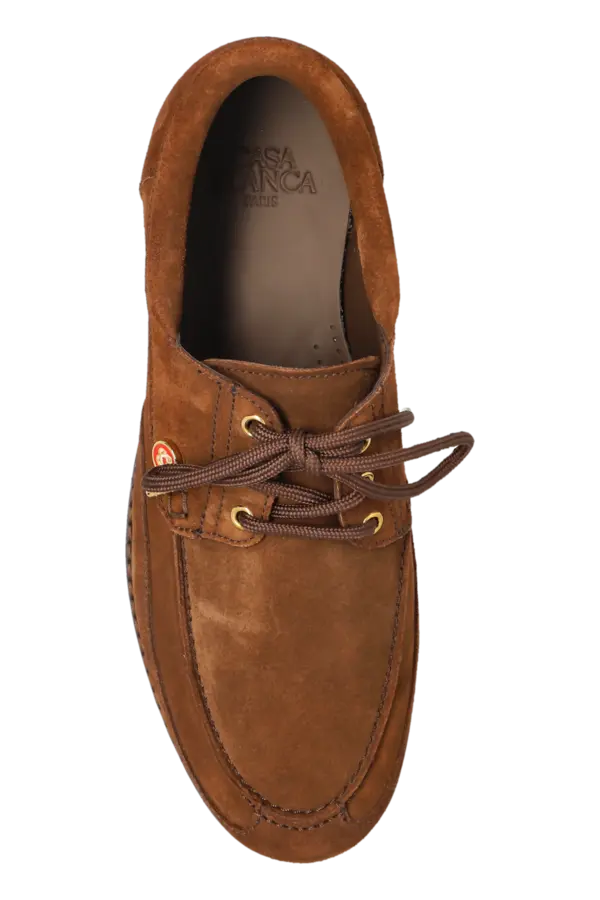Casablanca Suede Lace-up Shoes With Embossed Logo Detail
