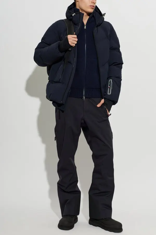 Moncler Wool And Cashmere Blend Cardigan - Navy Blue