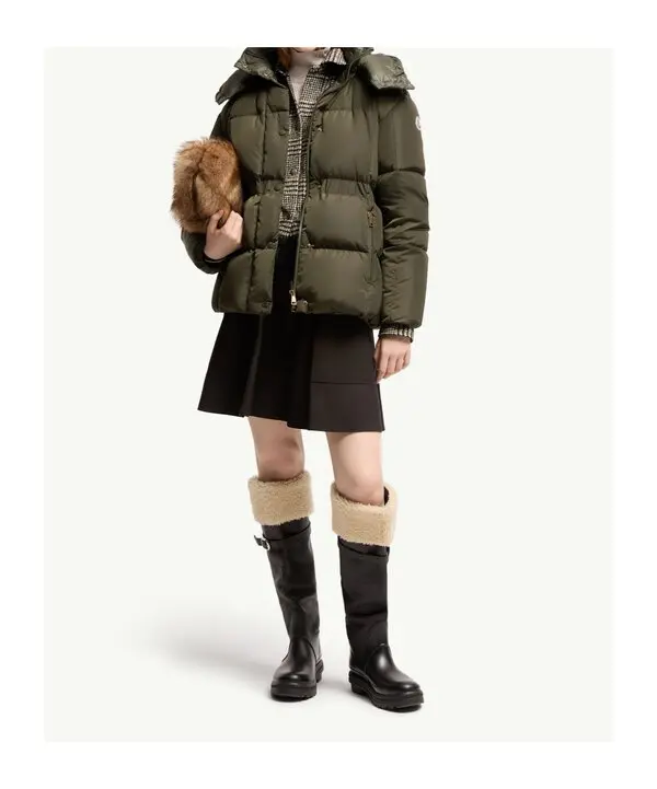 Moncler Agneux Belted Down Jacket - Dark Green