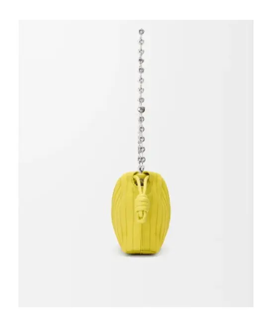 Loewe Mini Flamenco Pleats Purse In Nappa Lambskin - Lemon