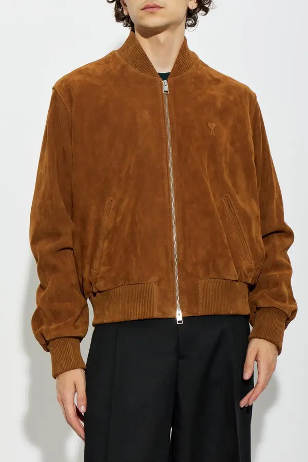 AMI Paris Suede Bomber Jacket