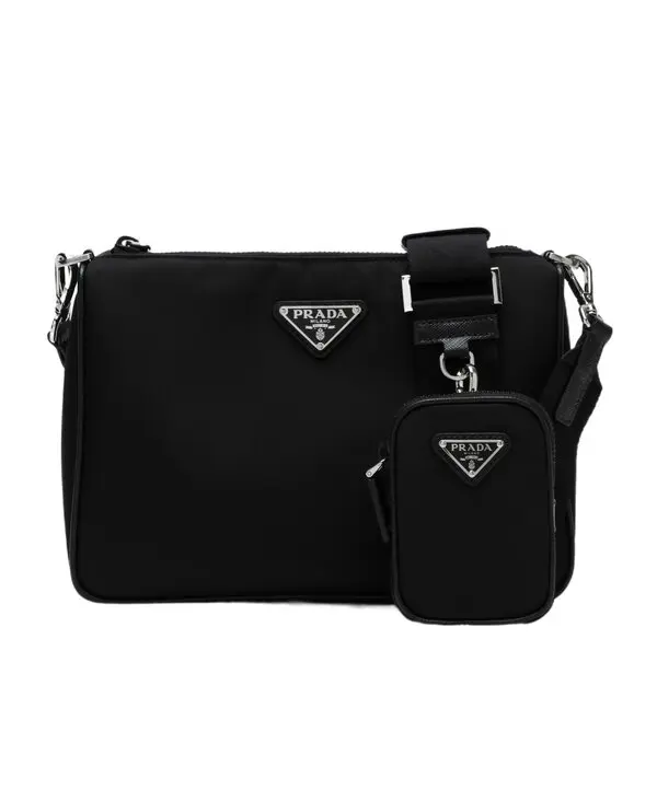 Prada Zipper Shoulder Bag - Black