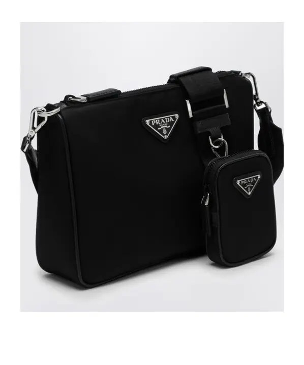 Prada Zipper Shoulder Bag - Black