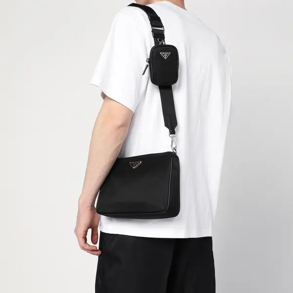 Prada Zipper Shoulder Bag - Black