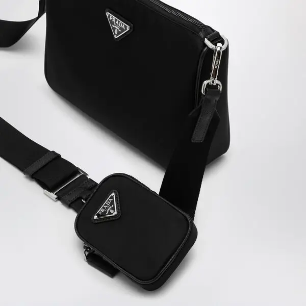 Prada Zipper Shoulder Bag - Black