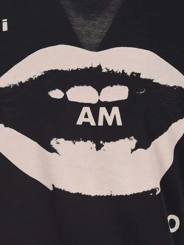 Fendi Ti Amo" Print V-neck T-shirt